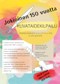 Jokioinen 150 vuotta kuvataidekilpailu juliste