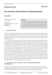 Illeris - An overview of the history of learning theory
