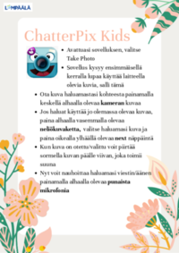 Ohje ChatterPix Kids -sovelluksen käyttöön