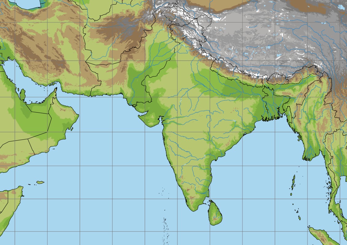 Intia (korkeuskäyrät)