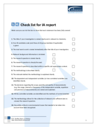 A brief IA checklist for the report