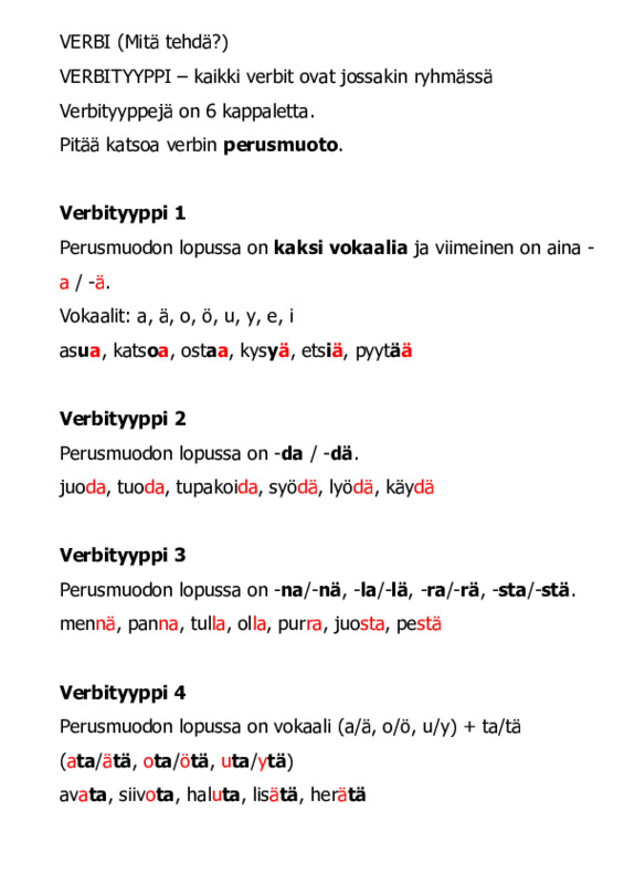 VERBITYYPPI 1-6