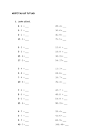 Harjoituksia - Kertolasku ja jakolasku